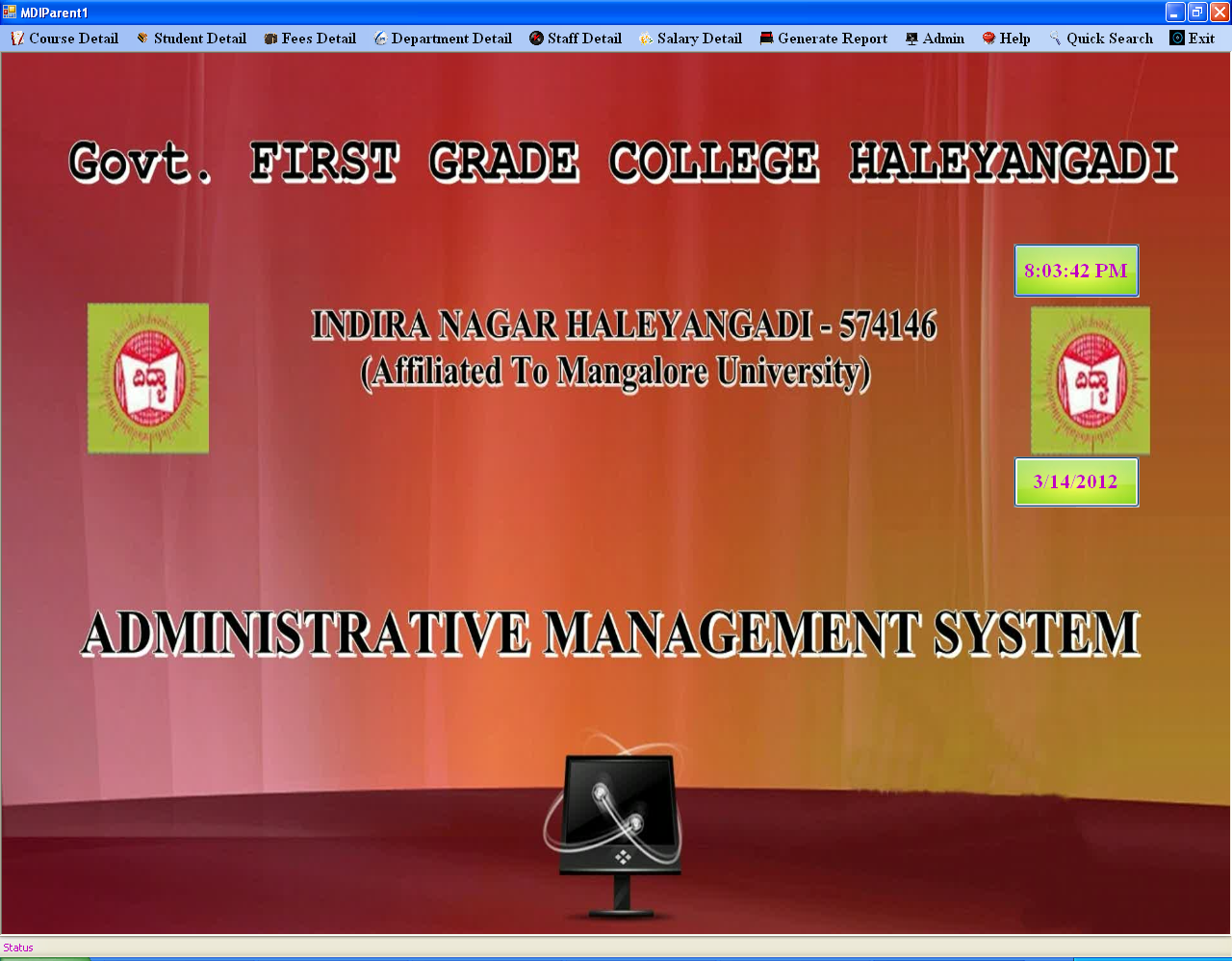 Screenshots of Administrative Management System