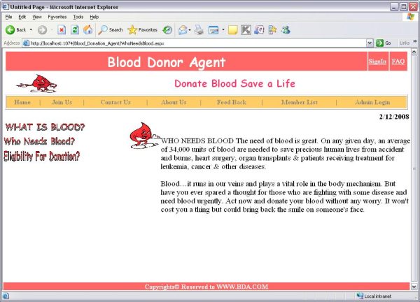 Blood Donation System Database Project - Student Projects Live