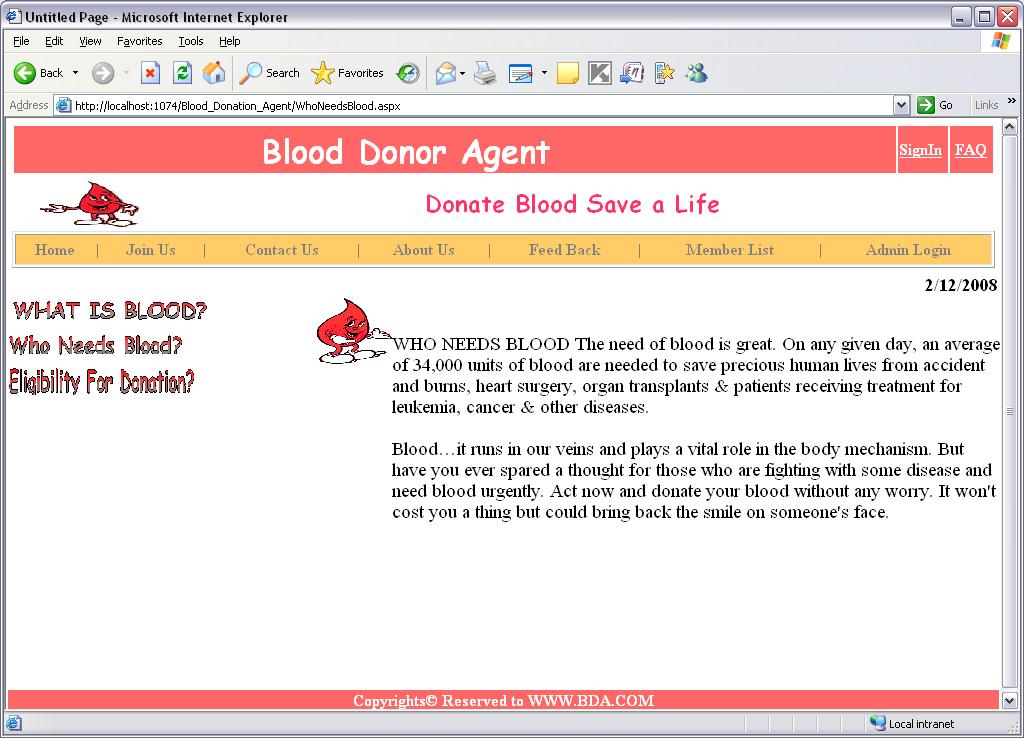 Blood Donation System Database Project - Student Projects Live