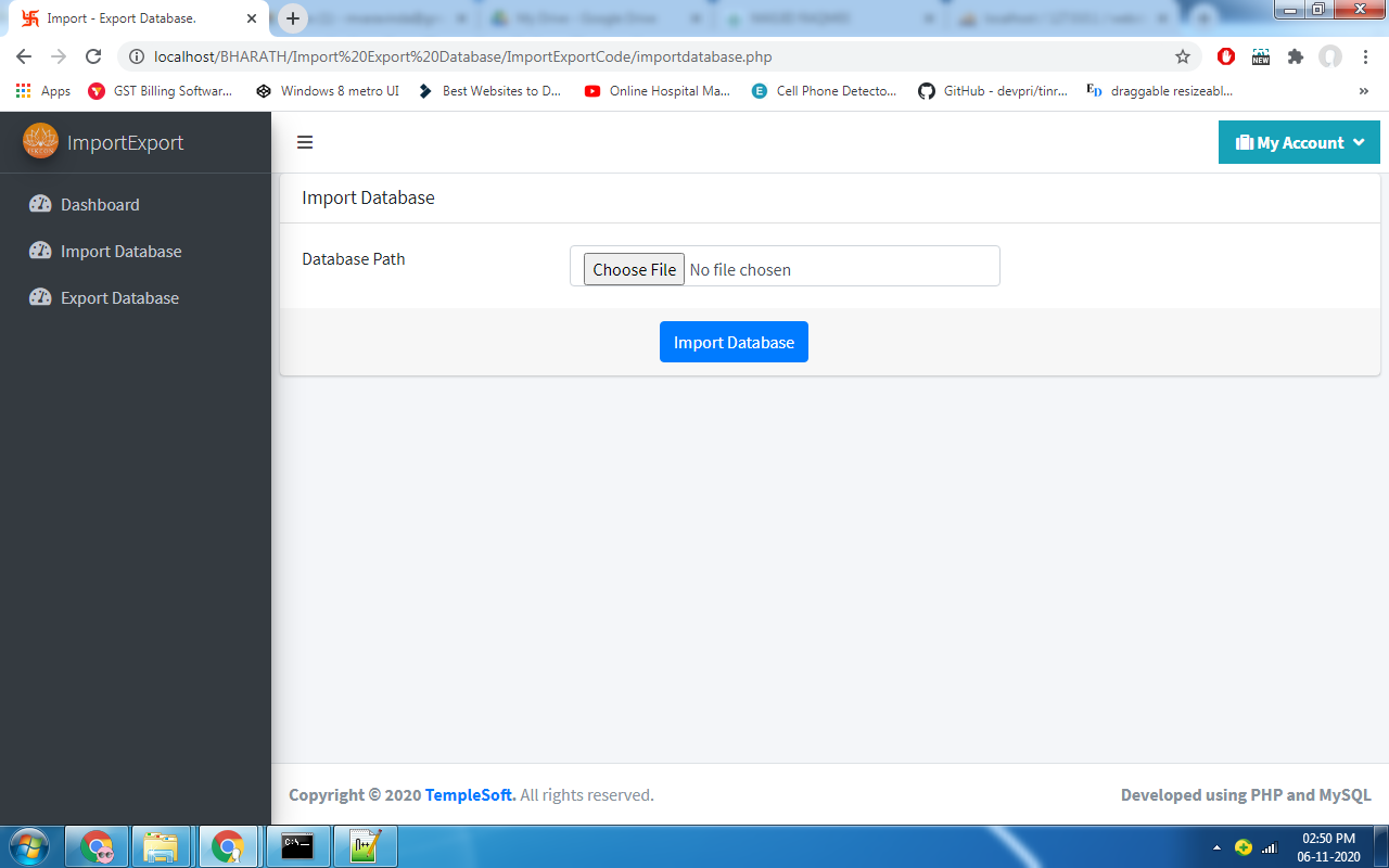 PHP-MySQL : Import-Export Database - Student Projects Live