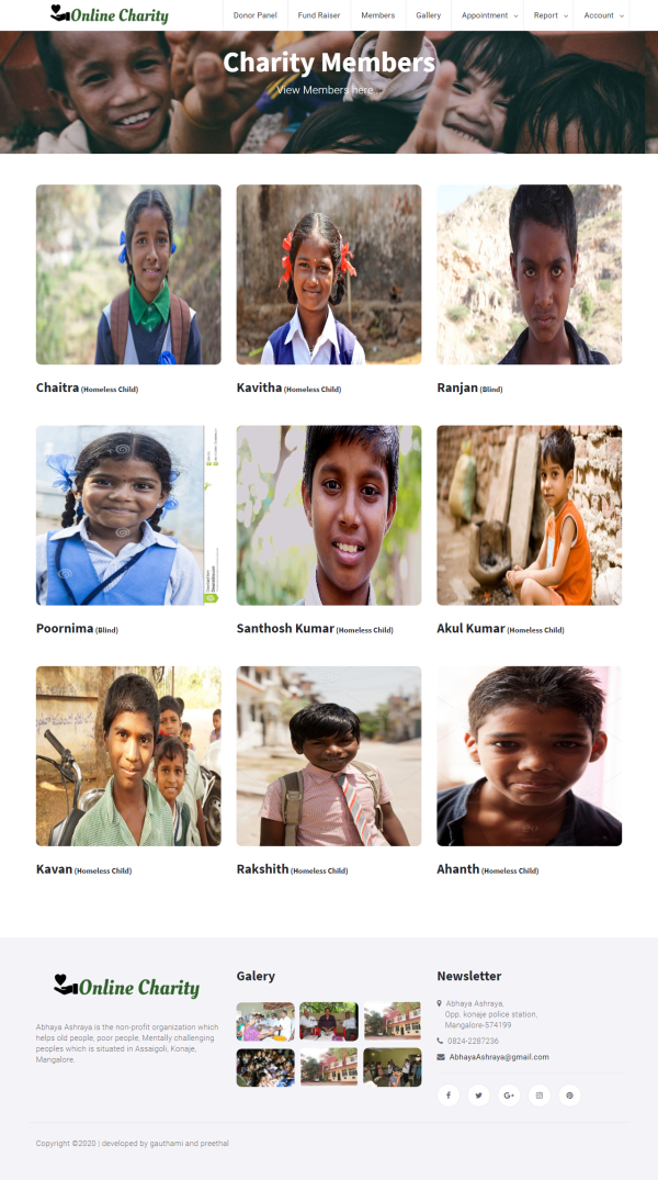 Online Charity Developed using PHP & MySQL - Student Projects Live